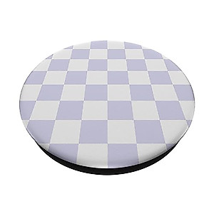 Cute Pastel Lavender Off White Checker Pattern Design PopSockets Standard PopGrip