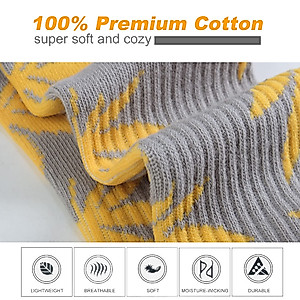 UTTPLL Winter Socks for Men Women Marijuana Weed Leaf Printed Cotton Crew Boot Scoks Maple Leaf Athletic Hiking Socks Black Green One Size