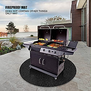 Yuhoo Round Fire Pit Mat, 40 inch Patio Fireproof Mat, Fireproof Pad Heat Deflector BBQ Floor Protective Mat, Reusable Deck Protector for Wood Burning&Gas Fire Pit Pad, BBQ Smoker(Size:40inch)
