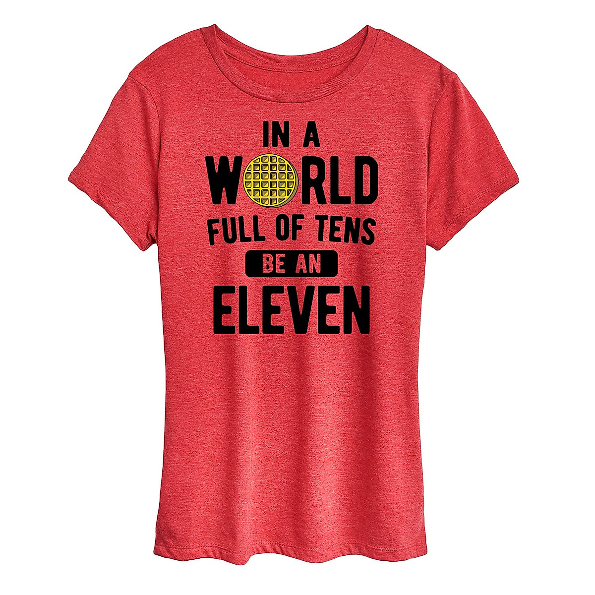 Instant Message - in A World of Tens Eleven - Women's Short Sleeve Graphic T-Shirt - Size Medium Heather Red