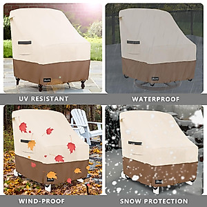 ANartcle Outdoor Swivel Rocker Chair Cover 2 Pack,Patio Swivel Chair Covers for Outdoor Furniture(28W x 33D x 38.5H Inch),Rocking Chair Covers Waterproof,Beige&Brown.