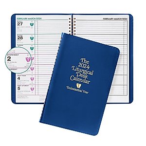 The 2024 Liturgical Desk Calendar | Catholic Edition | Ecclesiastical Year | Planner Lays Flat on Desk | Keep Track of Daily Catholic Readings | Vestment Color Guide | Organization for Church and