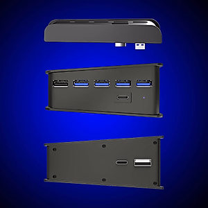 PS5 USB Hub, PS5 USB HUB Adapter with 4 USB 2.0 Ports - Black