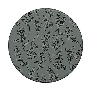 Dusty Sage Green Wildflower Floral Flower Pattern PopSockets Standard PopGrip