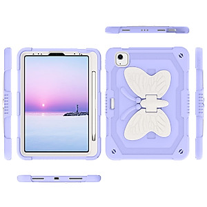 BENTOBEN for iPad Air 5th/4th Generation Case, for iPad Pro 11 inch Case 2021/2020/2018 with Pencil Holder 2 in 1 Heavy Duty Rugged Shockproof Kickstand Hybrid Protective Tablet Cover, Purple