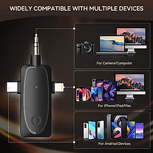 IMAXTOP 393FT Wireless Lavalier Microphone,Professional Microphones for iPhone Android Camera,2.4G Lapel Mic with Noise Reduction-3 in 1 Cordless Microphone for TikTok,YouTube,Live Streaming