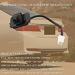 Dasbecan Rear View Back Up Assist Camera Compatible with 2014-2017 Honda Accord Replaces# 39530-T2A-A21 39530-T2A-A31 39530-T2A-A310-M2