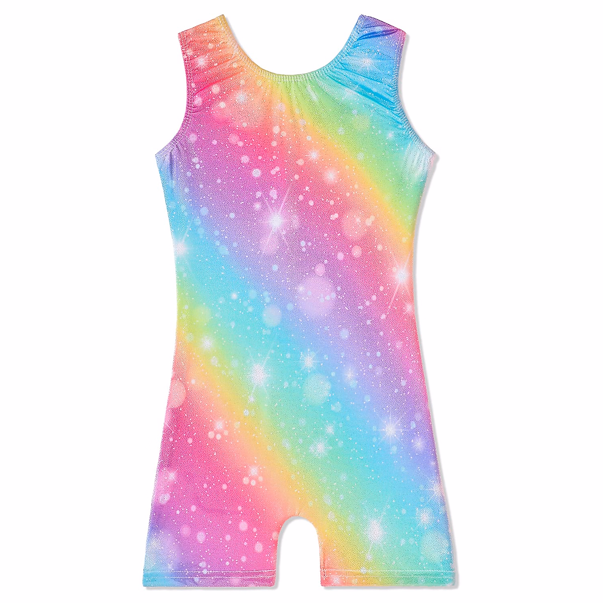 Leotards for Girls Gymnastics Ballet Dance Outfit Toddler Kid Athletic Dance Wear Shiny Rainbow Stars Biketard (Rainbow Sparkle, 4-5T)