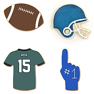 Football Cookie Cutter Set 4 Pc - Foose Cookie Cutters - USA Tin Plated Steel