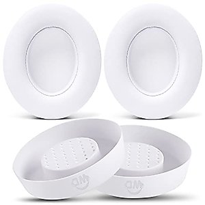 WC Earpads and SweatZ Protective Ear Covers Compatible with Beats Studio 2 & 3, Wired and Wireless | Not for Beats Solo | White & White