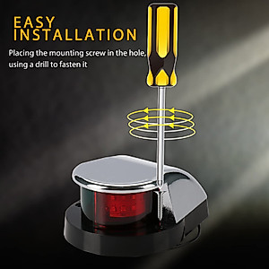 marinexplore Boat Navigation Lights Bi-Color Bow Light Pontoon, Skeeter, Power Boat and Skiff LED Marine Navigation lamp Silver