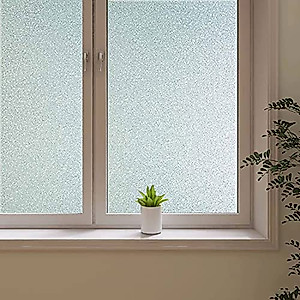 Window Privacy Film, Pure Frosted Glass Film, Sun Blocking Window Decals, Static Clings Window Sticker for Home Office Non-Adhesive No-Glue (17.5 x 78.7 inch)
