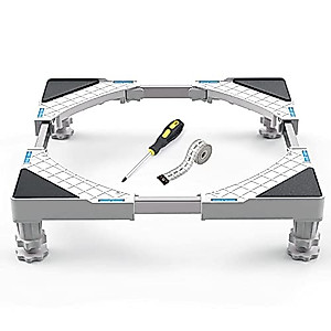 Adjustable Fridge Stand- Refrigerator Stand-Mini Fridge Stand- Washing Machine-Washer Stand-Strong Feet for Fridge- Mobile Base Stand with 4 Strong Feet Multi-Functional Base (4 Feet)