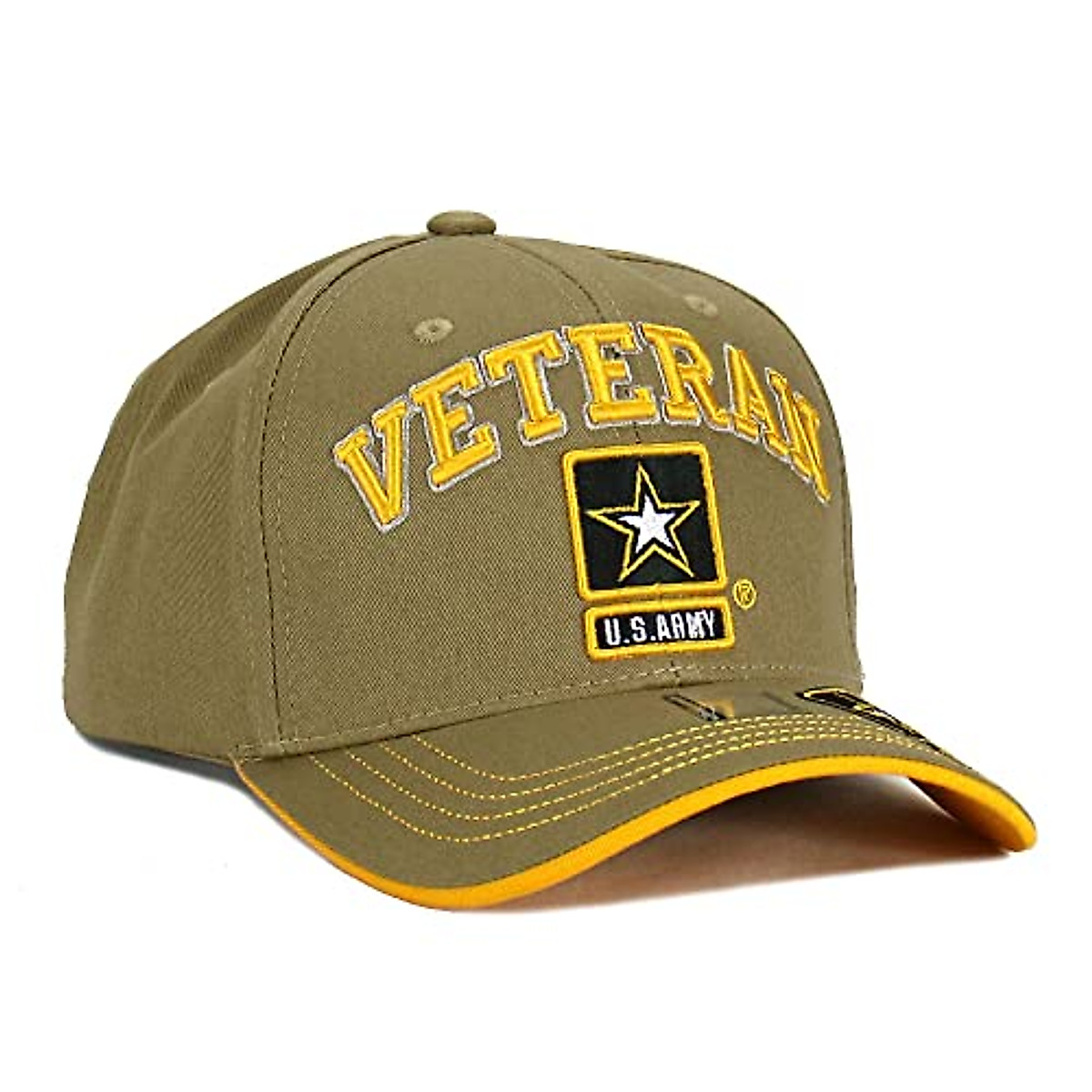 JM Warriors US Army Hat Army Strong Veteran Embroidered Officially Licensed Military Baseball Cap (Khaki Beige)