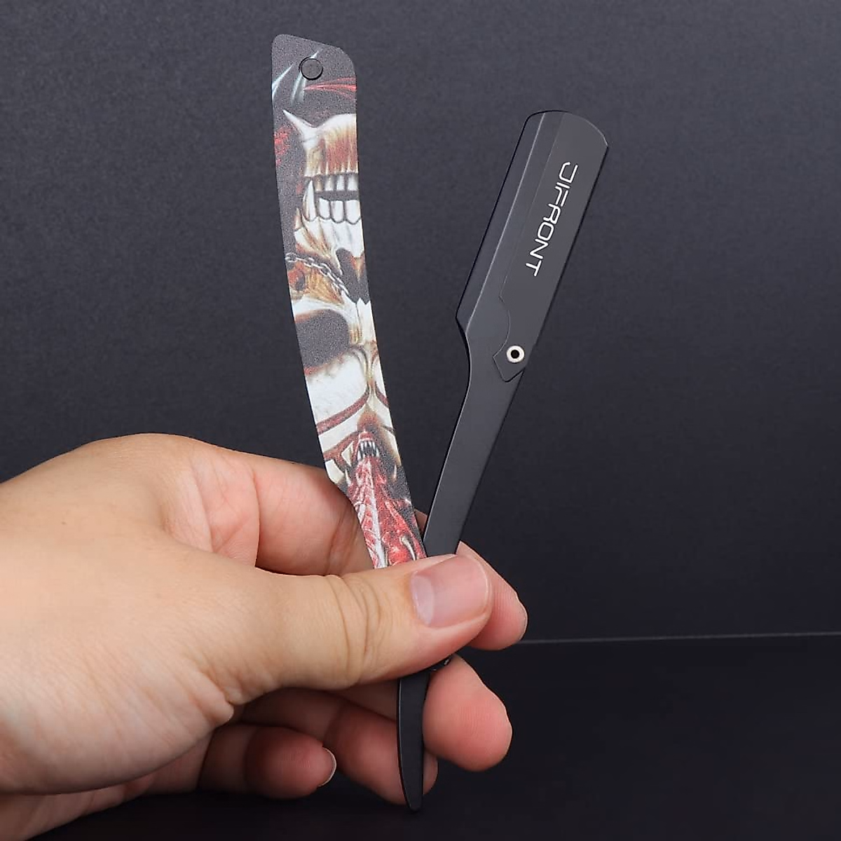 Professional Straight Edge Razor with 100 Single Straight Razor Blades-Barber Straight Razor-Close Shaving Men's Manual Shaver-Disposable Straight Razor Blades-Straight Razor Kit