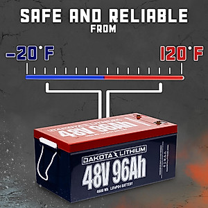 Dakota Lithium – 48V 96Ah LiFePO4 Deep Cycle Battery, 11 Year USA Warranty 2000+ Cycles, SLA Replacement Battery, Solar Power Systems, 48V Electric Vehicles, Electric Motors, Charger not Included