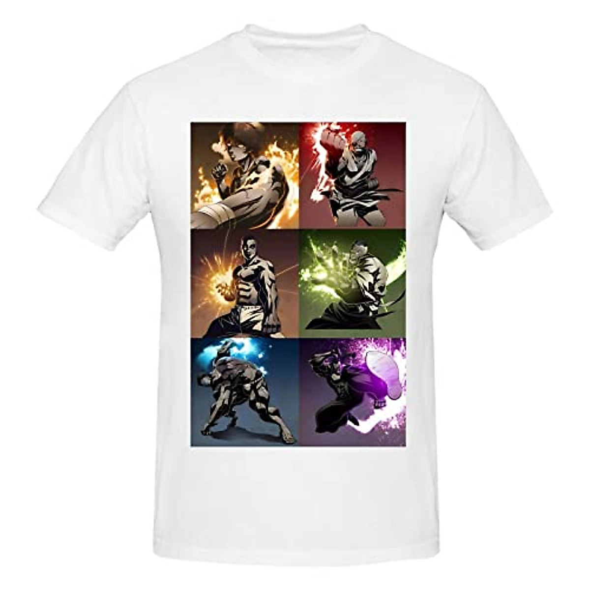 Baki Anime The Grappler Shirt Men's Personalised Crew Neck Short Sleeve T Shirt Fashion Graphic Tees White Medium