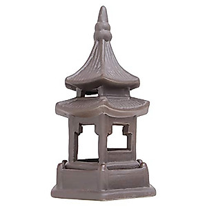 VALICLUD 1Pc Ornaments Garden Statues Ceramic Landscape Decoration Asian Decor Pagoda Zen Garden Decoration Chinese Pagoda Decor Supplies Fish Tank Ornament Ceramics Tower Incense Sticks