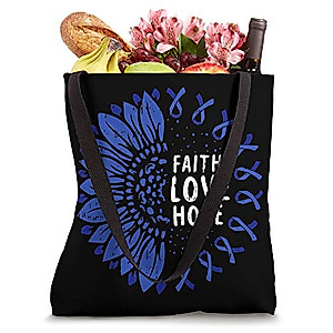 Faith Hope Love Colon Cancer Awareness Survivor Fighter Gift Tote Bag