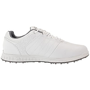 Skechers Men's Pivot Spikeless Golf Shoe, White/Gray, 10.5
