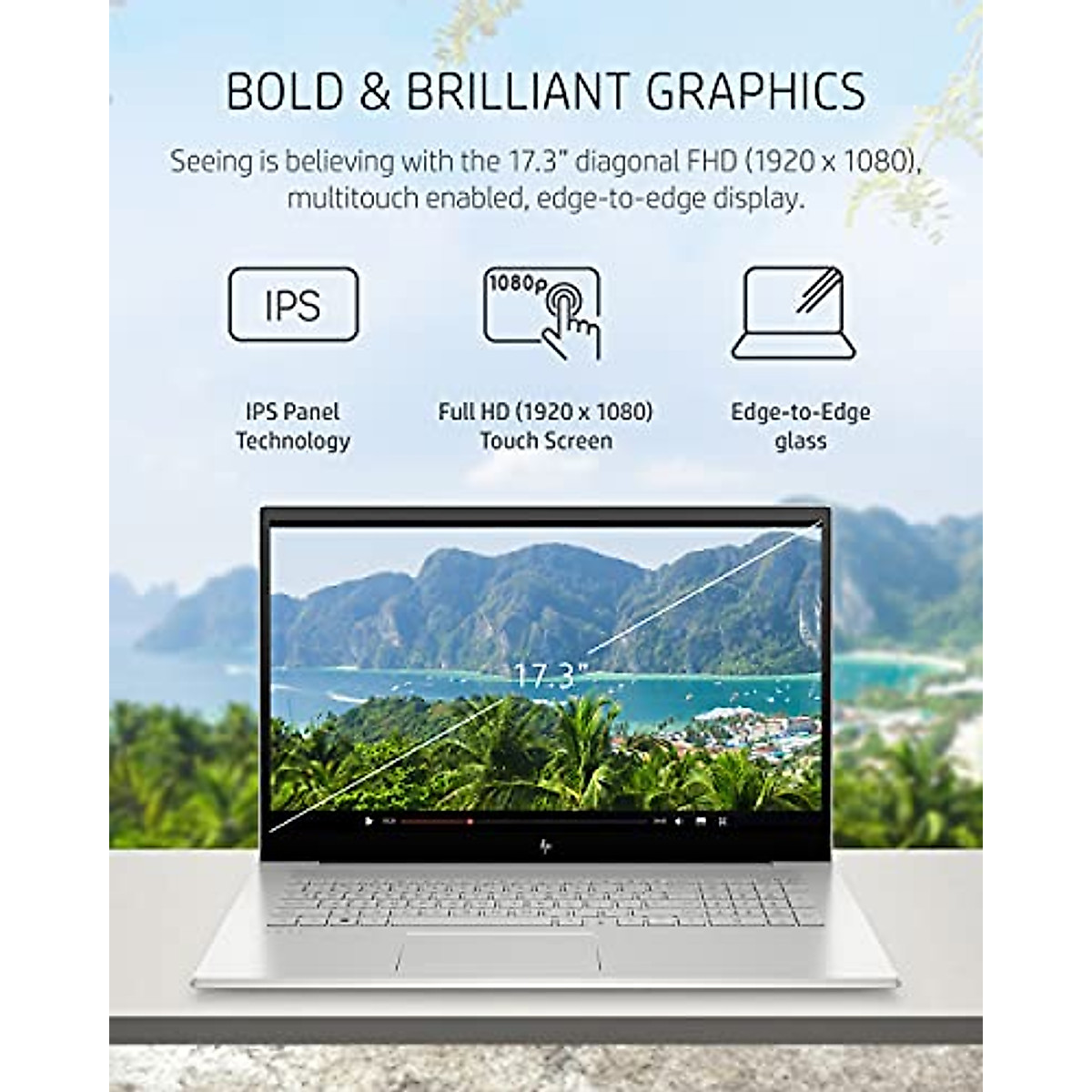 HP Envy 17 Laptop, 11th Gen Intel Core i7-1165G7, 12 GB RAM, 1 TB HDD & 256 GB SSD, 17.3-inch FHD IPS Touchscreen, Wins10 Home, HD Webcam, Audio by B&O (17-cg1010nr, 2021) (Renewed)