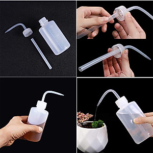 DADIWEY Safety Wash Bottle, LDPE Plastic Squeeze Bottle for Medical Label, Lab, Chemical, 250ml 8oz (3 Pack)