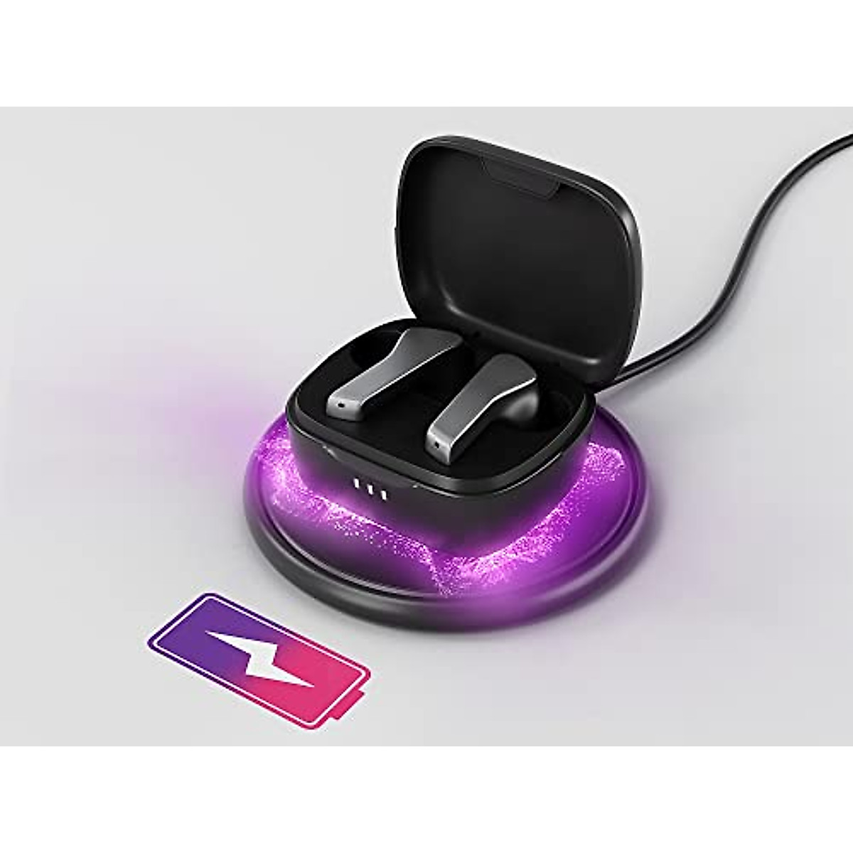 Lenovo Smart True Wireless Earbuds - Smart Switch Fast Pair - Active Noise Cancelling Earphones with Wireless Charging Case - 28 Hrs Playtime Headphones - 6 Built-in Mics - Bluetooth - Black