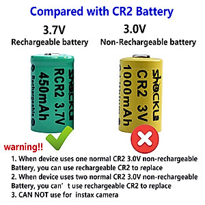 funkawa Shockli CR2 Rechargeable Batteries 450mAh, 3.7V RCR2 Batteries (4-Pack) with 2 -Slot Battery Charger(Not for Arlo Batteries)