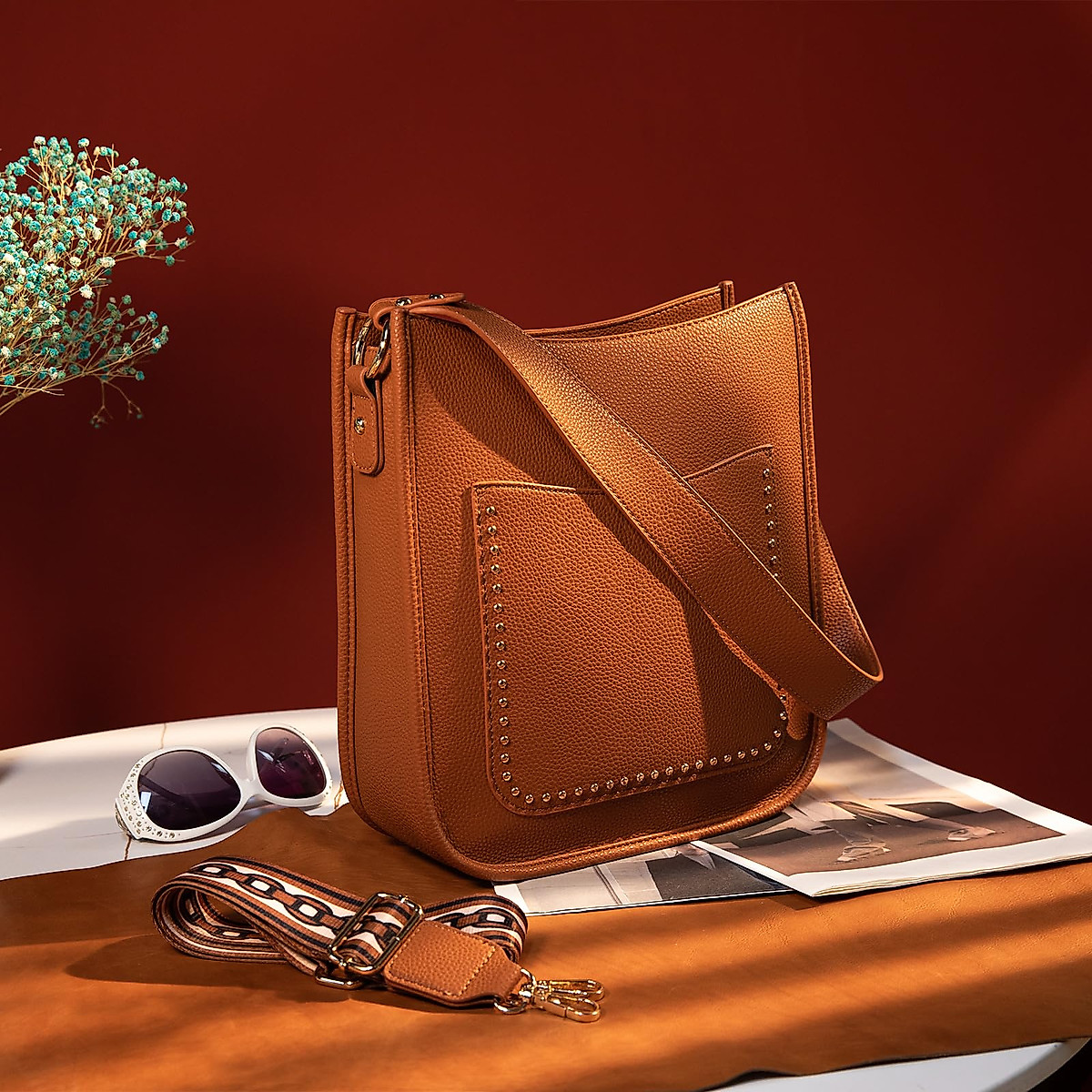 Montana West Purses for Women Small Crossbody Shoulder Bag Lightweight Bucket Bag Classic Shoulder Purse MWC-070ABR