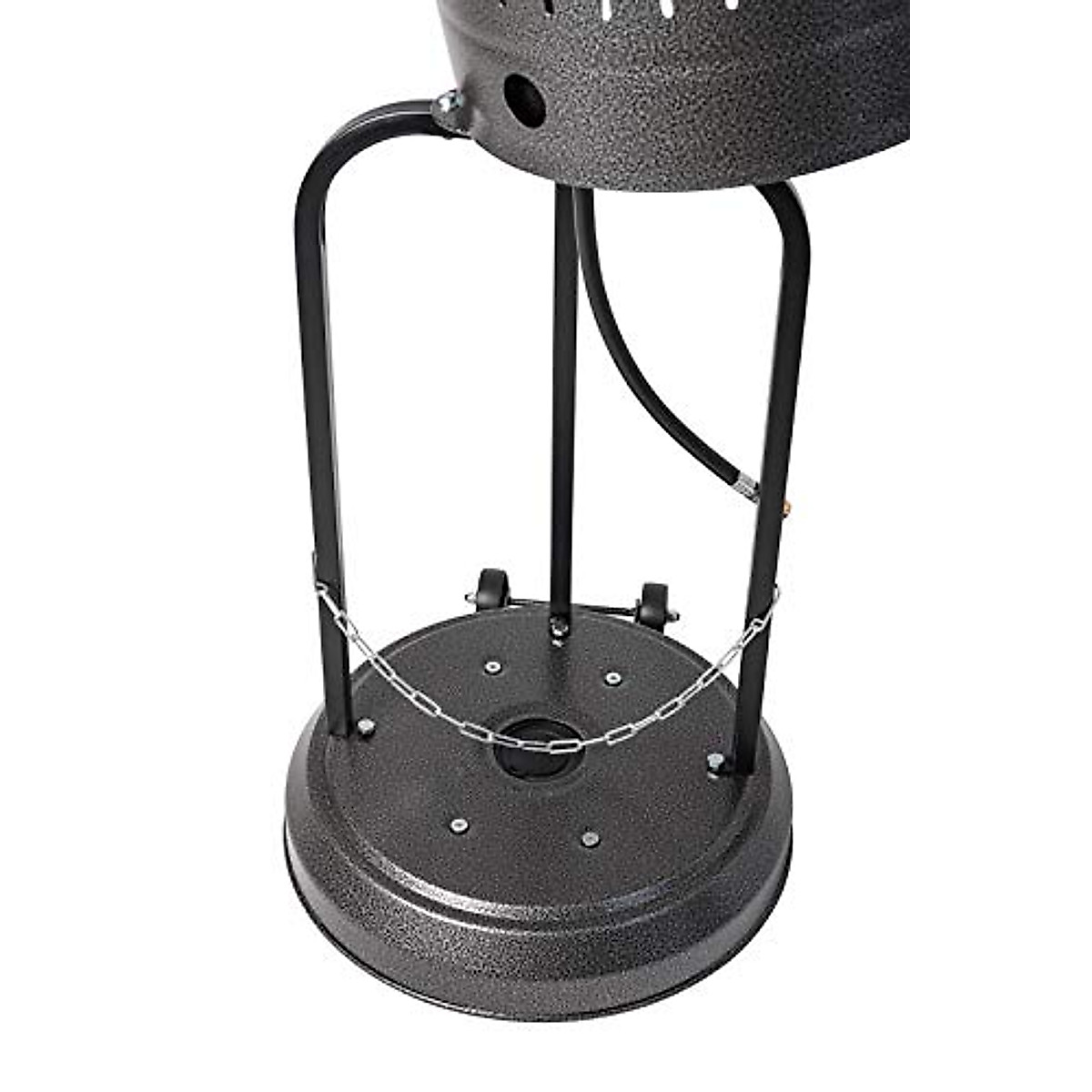 Fire Sense 62555 All Seasons Patio Heater With Wheels 46,000 BTU Output Piezo Ignition System Portable Outdoor Propane Heater Commercial Series Patio Heater - Hammered Platinum