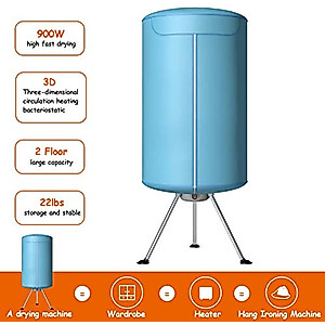 COSTWAY Portable Clothes Dryer, Ventless Laundry Dryer, Hot Drying Machine with Heater for Home & Dorms