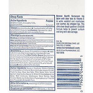 Banana Boat Sunscreen Aloe Vera with Vitamin E Broad Spectrum Sun Care Sunscreen Lip Balm - SPF 45, 0.15 Ounce (Pack of 24)