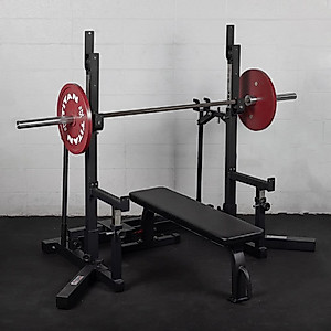 Titan Fitness Competition Bench and Squat Rack Combo, Rated 1,000 LB, Competition Standards, Fully Adjustable