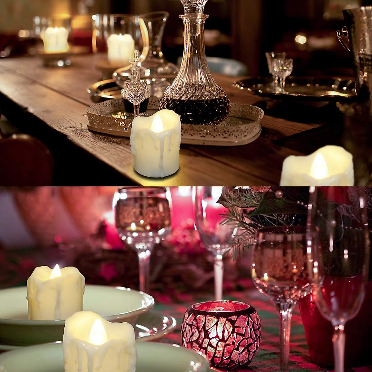 PChero Battery Operated Tea Lights with Timer, 12pcs Warm White LED Timed Flameless Candles Flickering, 6Hours On Per 24Hours Cycle, Ideal for Thanksgiving Christmas Wedding Home Decor