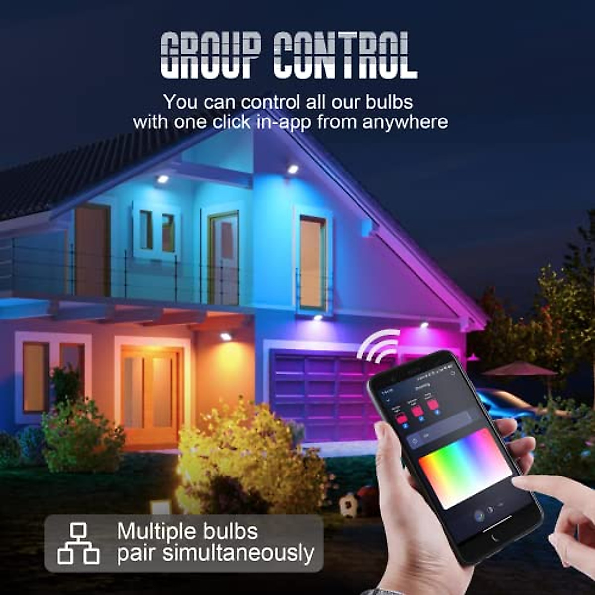 Ailofy LED Smart Light Bulbs, 16M Color Changing Dimmable, Works with Alexa & Google Assistant, RGBCW Colored Bulb, Bluetooth WiFi Light Bulbs, A19 E26, 9W 800LM, 1800K-6500K Tunable White, 2 Pack