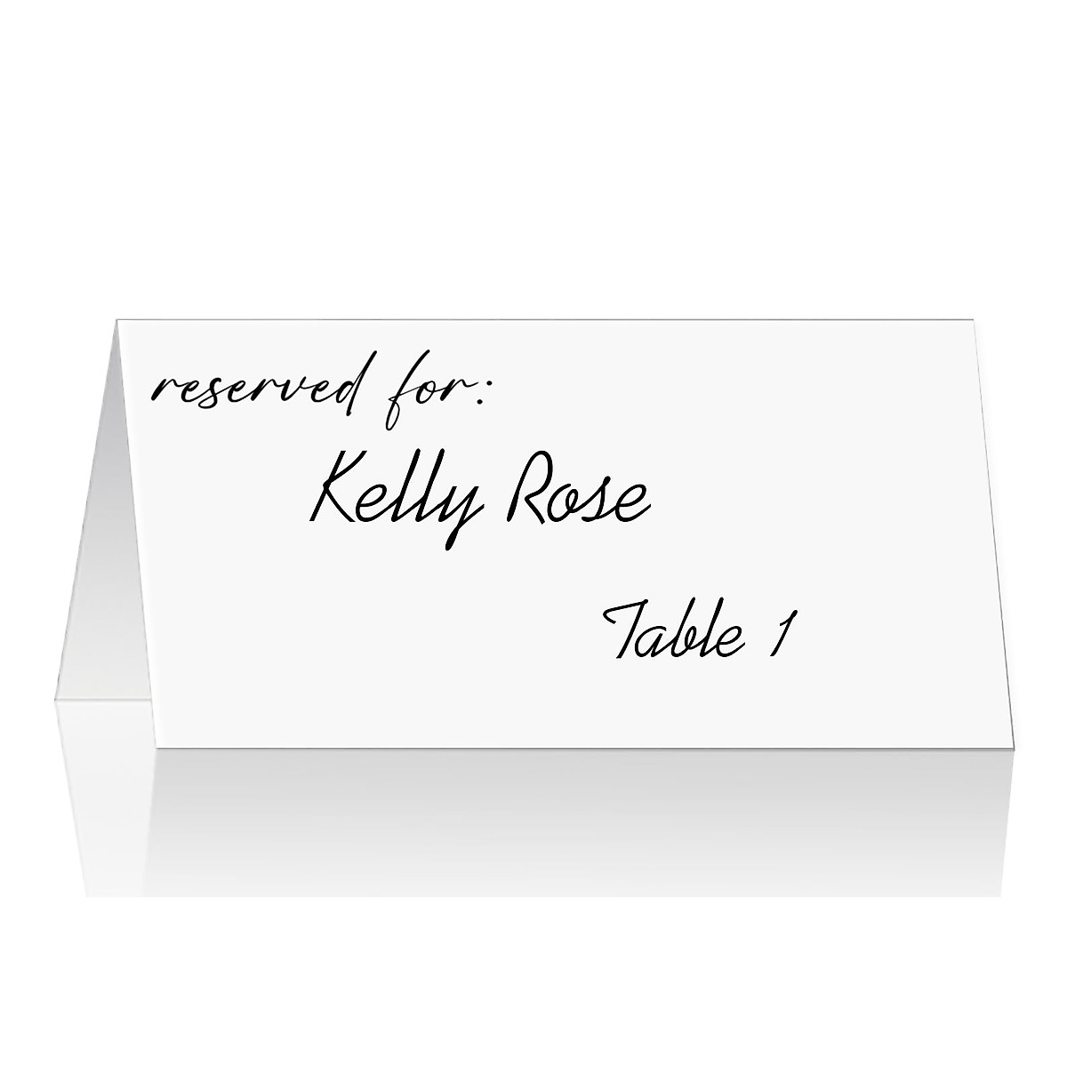 RokAPary Modern Minimalist Tented Table Place Cards, for Wedding, Bridal Shower, Bachelorette or Engagement Party, Dinner Parties, Banquets, Easy Folding, 2"x3.5" Pack of 50 Cards, Made in USA