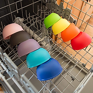 Youngever 9 Pack 10 Ounce Plastic Bowls, Kids Plastic Bowls, Set of 9 (9 Rainbow Colors)