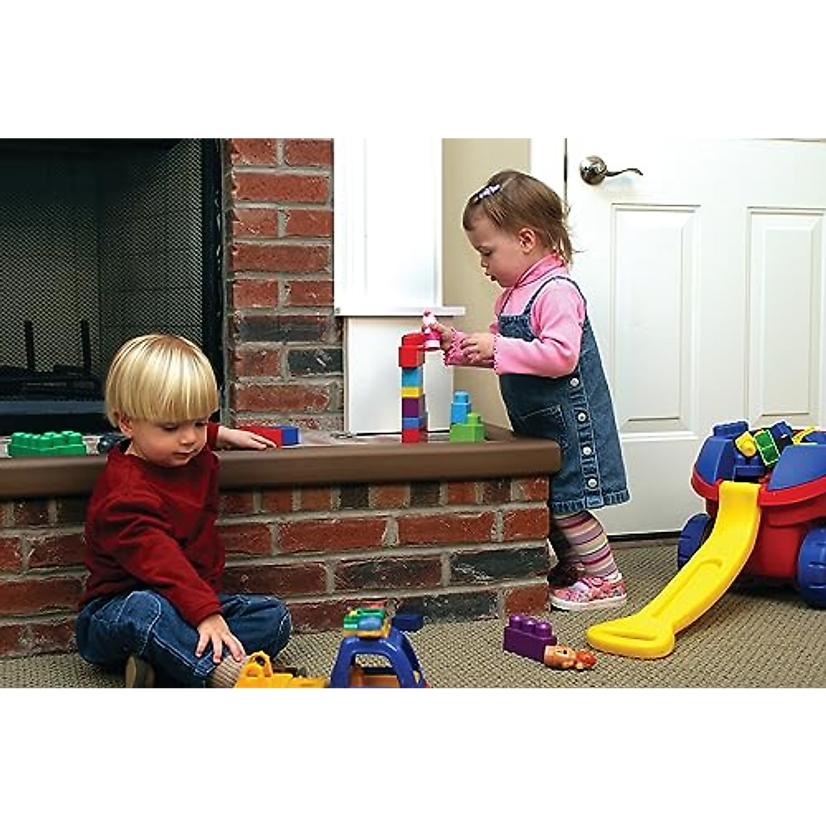 Cardinal Gates KEPK Large Hearth Pad Kit - Fireplace Baby Proofing - Adhesive Backed Fireplace Bumpers for Babies - 12.5 Feet of Padding with 3 Straight Pieces & 2 Corners - Made in The USA - Brown