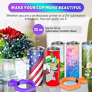 4pcs Pinch Perfect Tumbler Clamp Tool, Sublimation Tumblers Pinch with Heat Tape and Tumblers Width Measurer for Tumblers, Clamp Grip Tool for 20 Oz Sublimation Blanks Tumblers Skinny Straight
