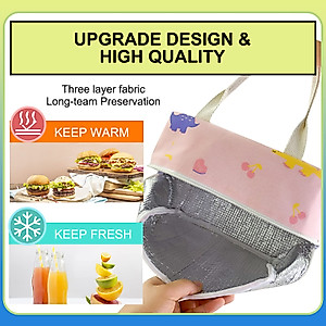 Mziart Insulated Lunch Bag for Women Men Cute Dinosaur Reusable Lunch Box Kawaii Thermal Lunch Tote Bag Meal Prep Bento Lunch Cooler Bag for Office Work Travel Picnic (Blue)