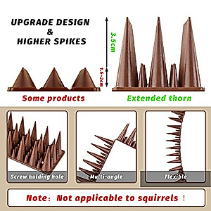 Grovind 21.6 FT Bird Spikes for Outdoor, Plastic Bird Spike for Small Birds Pigeon Raccoon Cats Bird Defender for Fences and Roof - 22 Pack