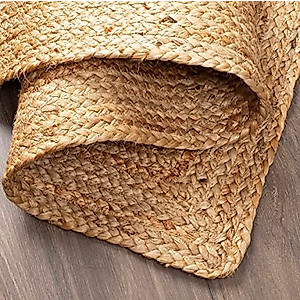 JOVIAL INTERNATIONAL Hand Woven Jute Braided Rug, 2'x3' - Natural, Reversible Farmhouse Accent Rugs for Living Room, Kitchen, Bedroom - 24x36 Inches (Rectangle 2'x3')