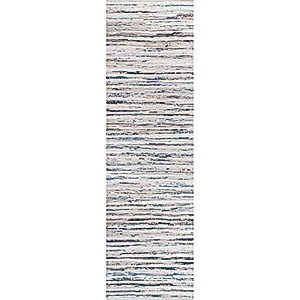nuLOOM Maile Denim Stripes Runner Rug, 2' 6" x 8', Blue