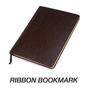 Samsill Vintage Hardcover Notebook, 200 Lined Notebook Pages, Brown, 7.5 x 10 Inch