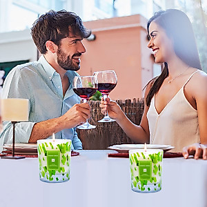 Haoson Vanilla & Jasmine Scented Candle Gift Set in Glass Jar Natural Soy Wax Aromatherapy Stress Relief Candle for Women Home Mother's Day Christmas