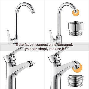 3 pcs Faucet Adapter Kit, CNYMANY Male G1/2 to Female G3/4 Kitchen Aerator Adapter Set Sink Faucet Adapter Connecting Garden Hose Water Filter Standard Hose via Diverter