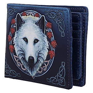 Nemesis Now Lisa Parker Guardian of The Fall White Autumn Wolf Wallet, Blue, 11cm