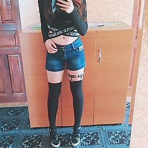 Jurxy 2PCS Gothic Studded Heart Garters Leg Ring Leg Elastic Punk Harness Garter Belt Adjustable Suspender with 2 Metal Clips – Black