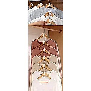 HUAFEI 60 Pcs Clothes Hanger Connector Hooks, Closet Hanger Plastic Hanger Hooks for Closet Space Savers and Family or Clothing Shop Organizer Closets, Pink, 2.16 x 0.79 x 1.2 inches