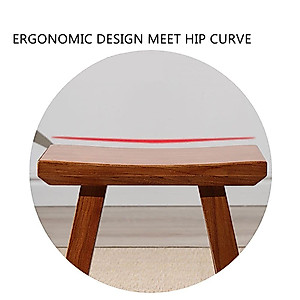 XDSTOOL Wooden Step Stool for Kids Adults Seat Chair Dancing Foot Stool 12 inch Plant Stand Top Curved Wood Stool